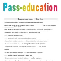 Pronom personnel - Exercices - Grammaire : Primaire 5 - PDF à imprimer