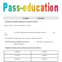 Exercices de vocabulaire - Fiches Le sport : Primaire 4 - PDF à imprimer