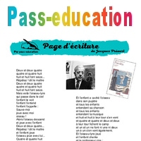 Page d'écriture de Jacques Prévert - Poésie école - Fiches : Primaire 3, 4, 5 - PDF à imprimer