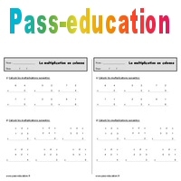Multiplication en colonne - Exercices - Calcul : Primaire 2 - PDF à ...