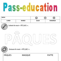 Lecture - Ecriture - Pâques : Maternelle 1 - PDF à imprimer