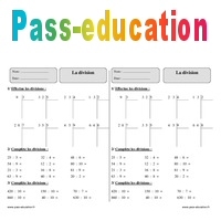 Division - Exercices corrigés : Primaire 3 - PDF à imprimer