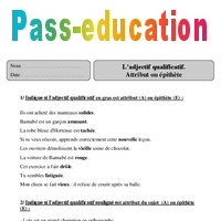 Adjectif qualificatif - Attribut ou épithète - Exercices corrigés ...