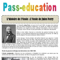 L'histoire de l'école - l'école de Jules Ferry - Lecture de la rentrée : Primaire 1, 2 - PDF à ...