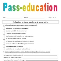 Forme active - Forme passive - Examen Evaluation : Primaire 4, 5 - PDF ...