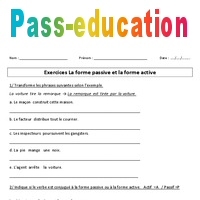Forme passive - Forme active - Exercices avec correction : Primaire 4 ...