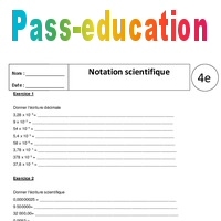Notation scientifique - Exercices corrigés : Secondaire 2 - PDF à imprimer