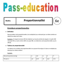 Proportionnalité - Cours : Primaire 6 - PDF à imprimer