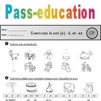 Exercices - Son é, er, ez - Etude des sons : Primaire 1 - PDF à imprimer