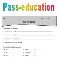 Multiples d'un nombre - Révisions : Primaire 4 - PDF à imprimer