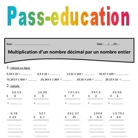 Multiplication d’un nombre décimal par un nombre entier - Exercices ...