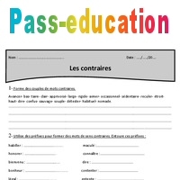 Antonymes - Contraires - Exercices : Primaire 5 - PDF à imprimer