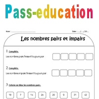Nombres pairs et impairs - Exercices : Primaire 2 - PDF à imprimer