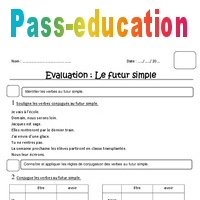 Futur simple - Examen Evaluation : Primaire 3 - PDF à imprimer