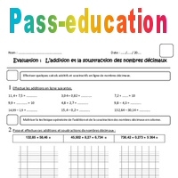 Addition et la soustraction des nombres décimaux - Examen Evaluation ...