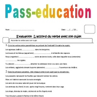 Accord du verbe avec son sujet - Examen Evaluation : Primaire 5 - PDF à ...