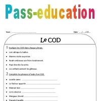 Complément d'objet direct - Exercices sur le COD : Primaire 3 - PDF à ...