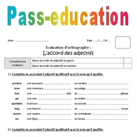 Accord des adjectifs - Bilan : Primaire 4 - PDF à imprimer