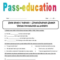 Direct - Indirect - Speech Style direct - indirect - Exercices ...