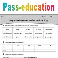 Passé simple - 2ème et groupe - Exercices : Primaire 4 - PDF à imprimer