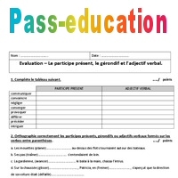 Participe présent, gérondif et adjectif verbal - Examen Evaluation avec ...