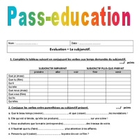 Subjonctif présent, passé, imparfait et plus - que - parfait - Examen Evaluation : Secondaire 3 ...