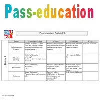 Anglais - Programmation : Primaire 1 - PDF à imprimer