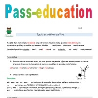 Radical, préfixe, suffixe - Cours, Leçon : Primaire 5 - PDF à imprimer