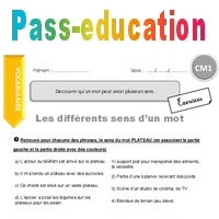 Découvrir qu’un mot peut avoir plusieurs sens - Exercices : Primaire 4 ...