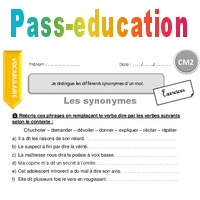 Comment distinguer les différents synonymes d’un mot - Exercices : Primaire 5 - PDF à imprimer