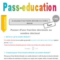 Savoir passer d’une fraction décimale à un nombre décimal. - Cours ...