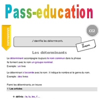 J’identifie les déterminants. - Cours, Leçon : Primaire 3 - PDF à imprimer