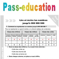 Lire, écrire les nombres jusqu’à 999 999 999 - Cours, Leçon : Primaire ...