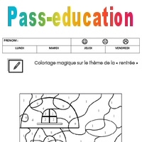 Coloriage magique sur le thème de la rentrée : Maternelle 2 - PDF à ...