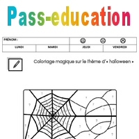 Coloriage magique d'Halloween : Maternelle 2 - Cycle 1 - PDF à imprimer