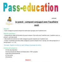 Passé composé conjugué avec l’auxiliaire avoir - Fiche de préparation ...