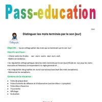 Distinguer les mots terminés par le son [eur] - Fiche de préparation ...