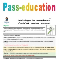 Comment distinguer les homophones- Fiches c’est/s’est - ces/ses - sais ...