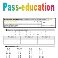 Comparer et ranger des fractions simples - Examen Evaluation : Primaire ...
