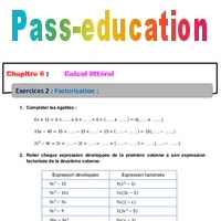 Factorisation - Révisions - Calcul littéral - Exercices avec correction : Secondaire 2 - PDF à ...