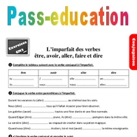 Imparfait des verbes être, avoir, aller, faire et dire - Exercices ...
