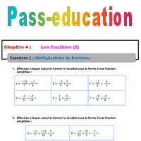 Multiplications de fractions - Révisions - Exercices avec correction ...