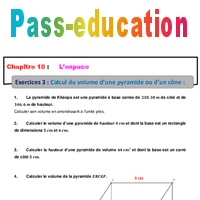 Calcul du volume d’une pyramide ou d’un cône - Révisions - Exercices avec correction ...