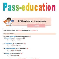 Les accents - Cours, Leçon d'orthographe : Primaire 4 - PDF à imprimer