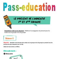 Le présent de l’indicatif 1er ème groupe - Fiche de préparation ...