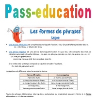 La forme négative - Cours, Leçon : Primaire 3, 4 - PDF à imprimer