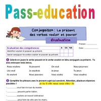 Le présent des verbes vouloir et pouvoir - Évaluation de conjugaison ...
