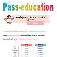 Dire et prendre au futur - Cours, Leçon de conjugaison : Primaire 3 ...