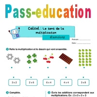 Le sens de la multiplication - Exercices de calcul : Primaire 3 - PDF à ...