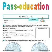 Construire un angle - Exercices de géométrie pour la : Primaire 6 - PDF à imprimer
